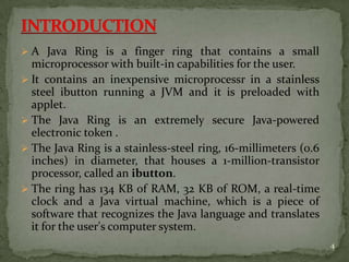 Java ring Engg SEMINAR | PPT