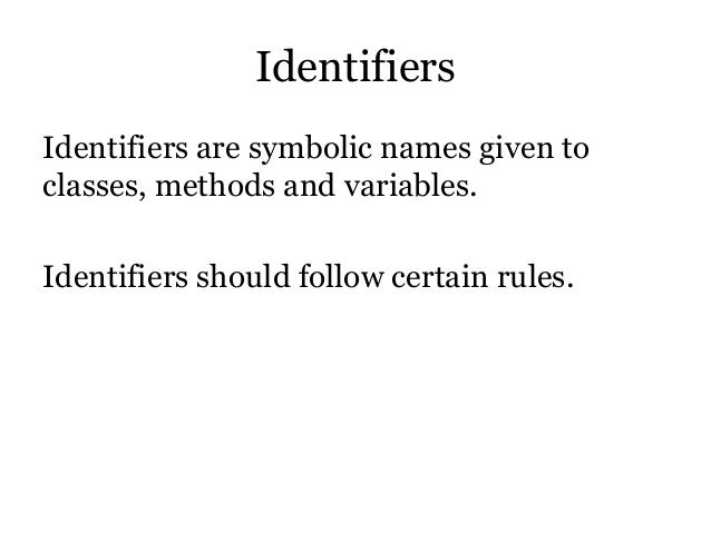 Java – Rules for Naming Identifiers Java – Rules for Naming Identifiers