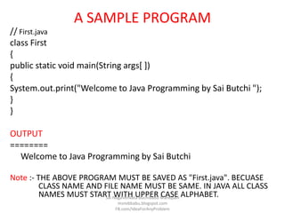 Java By Sai NagaVenkata BuchiBabu Manepalli | PPT