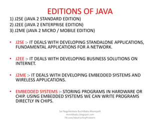 Java By Sai NagaVenkata BuchiBabu Manepalli | PPT