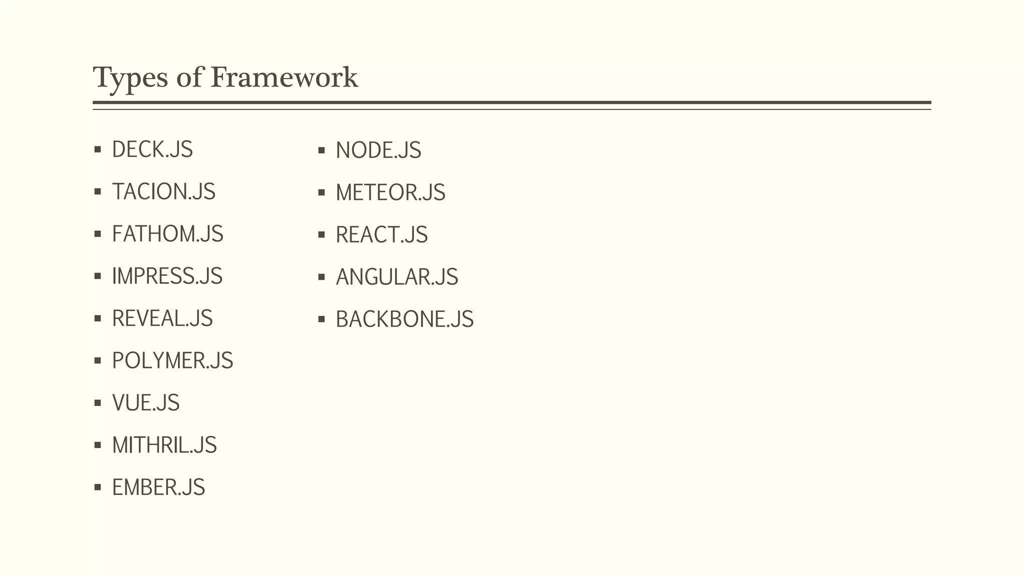 Javascrip frameworks | PPTX | Web Development | Internet
