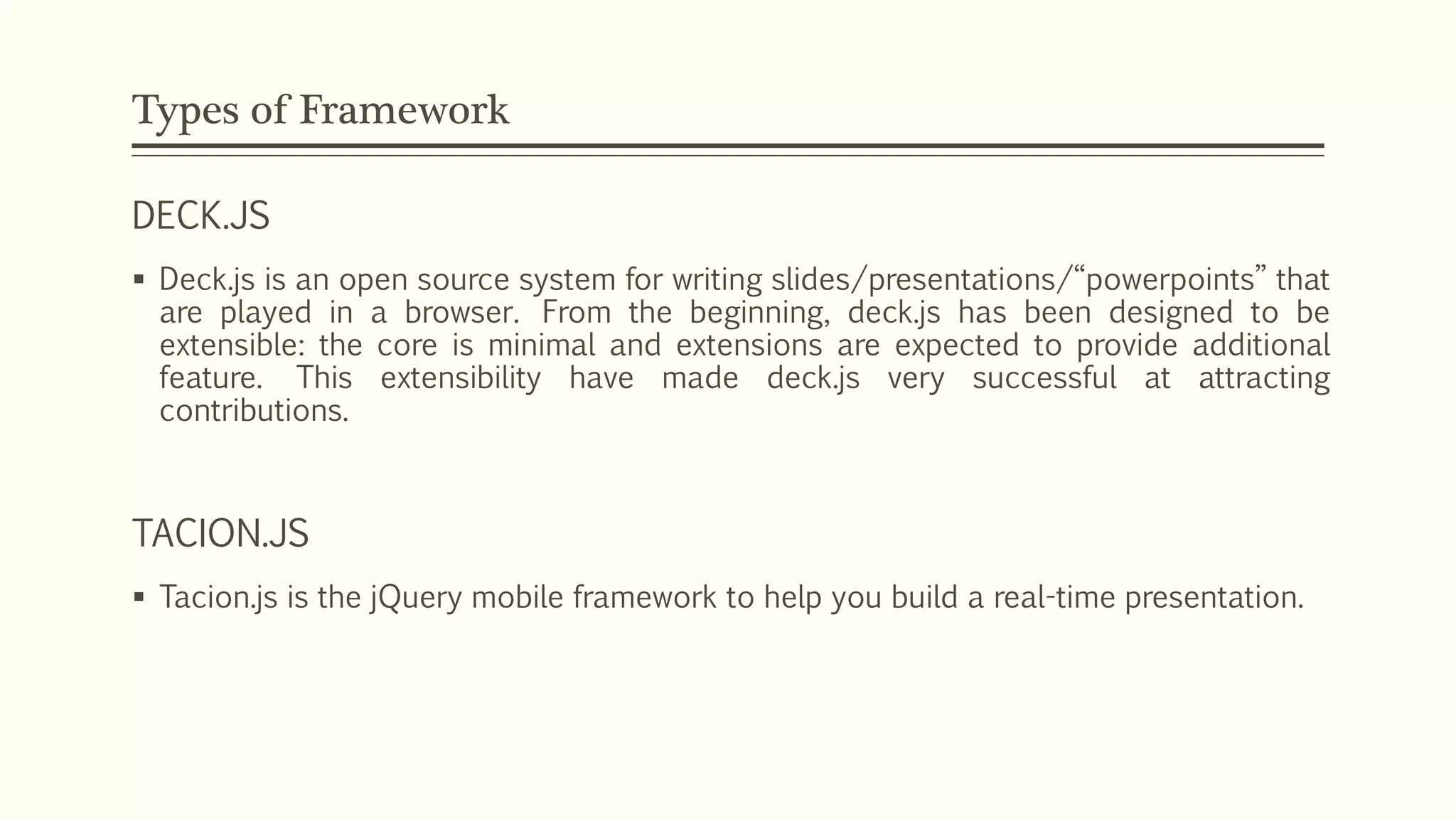 Javascrip frameworks | PPTX | Web Development | Internet