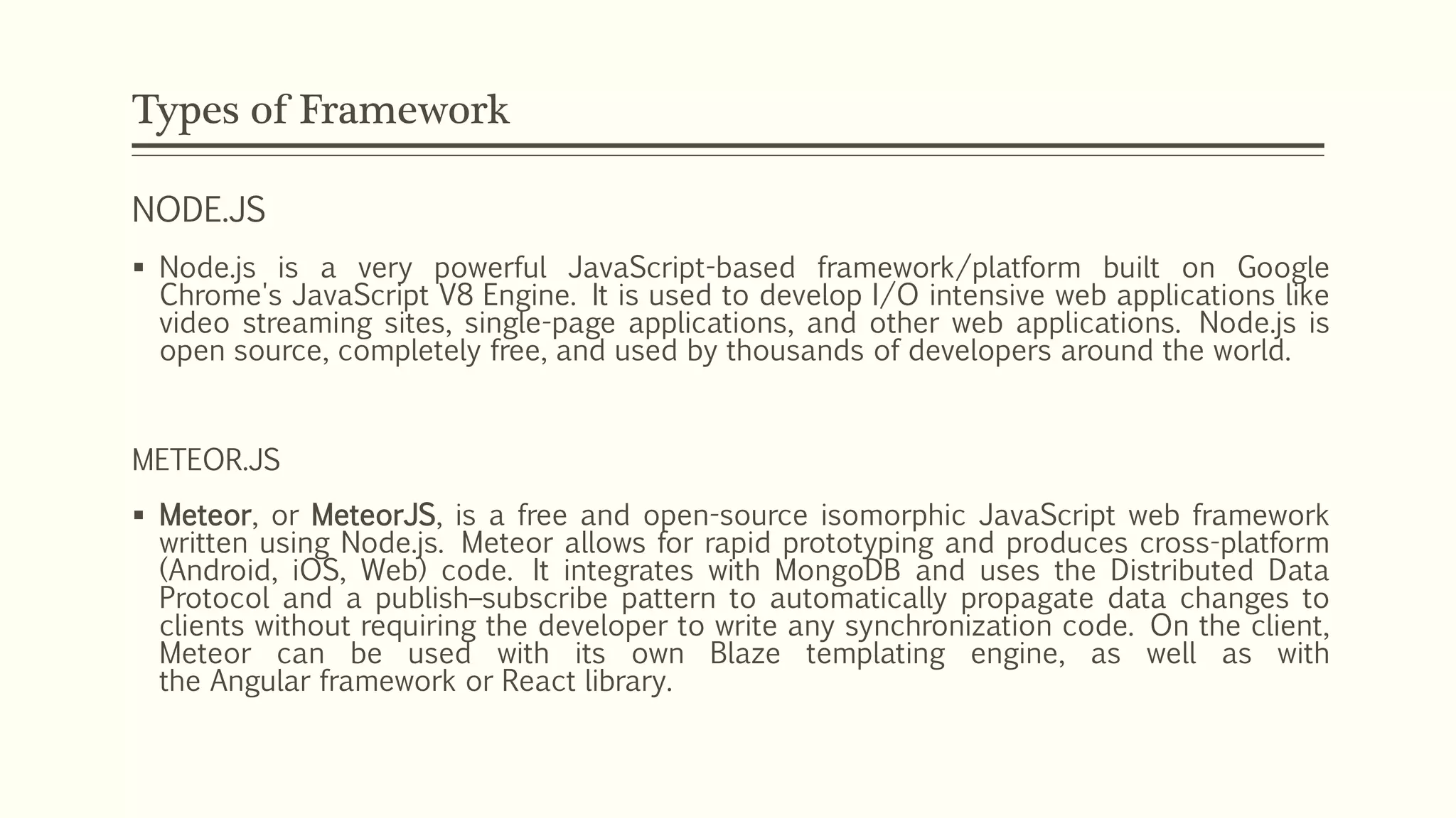 Javascrip frameworks | PPTX | Web Development | Internet