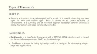 Javascrip frameworks | PPTX | Web Development | Internet