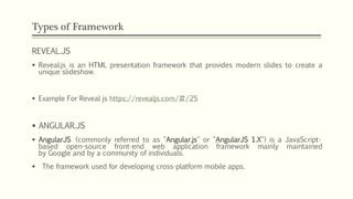 Javascrip frameworks | PPTX | Web Development | Internet
