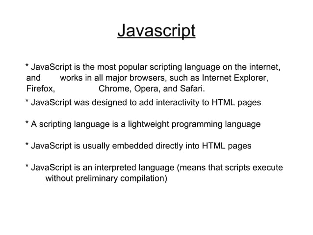Javascript Ppt