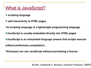 Javascript by geetanjali | PPT