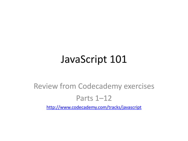 JavaScript 101 | PPTX