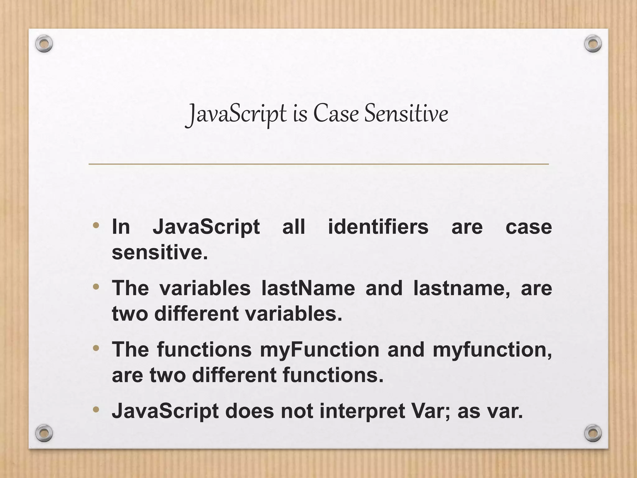 JavaScript Comprehensive Overview | PPSX | Web Development | Internet