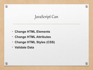 JavaScript Comprehensive Overview | PPSX | Web Development | Internet