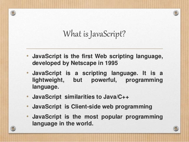 Javascript Comprehensive Overview