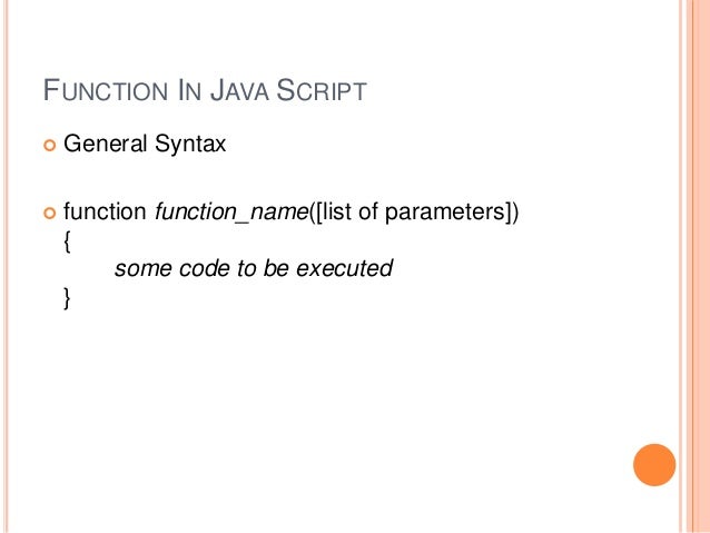 Java script