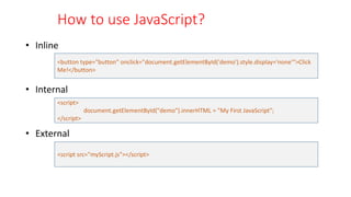 JavaScript Introduction and Implementation | PPT