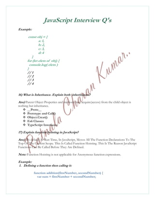 JavaScript(Es5) Interview Questions & Answers | PDF