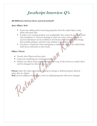 JavaScript(Es5) Interview Questions & Answers | PDF