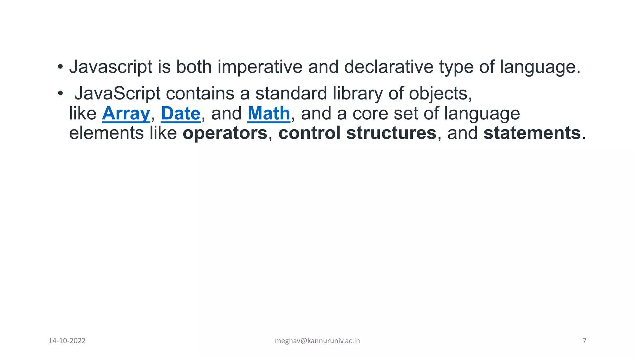 Introduction to JavaScript | PPTX