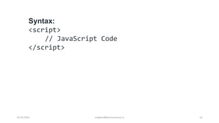 Introduction to JavaScript | PPTX