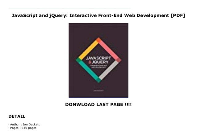javascript and jquery interactive front end web development pdf
