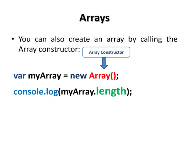 Javascript - Array - Creating Array | PPT