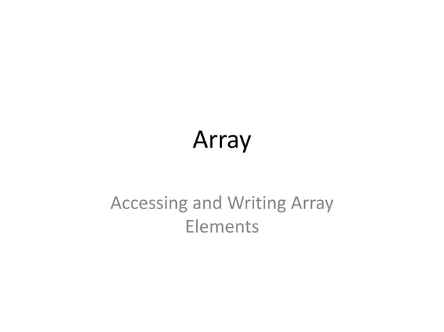 Javascript - Array - Writing | PPT
