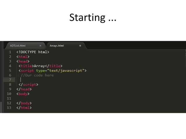 Javascript - Array - Writing | PPT