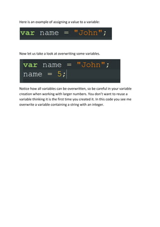 Javascript breakdown-workbook | PDF