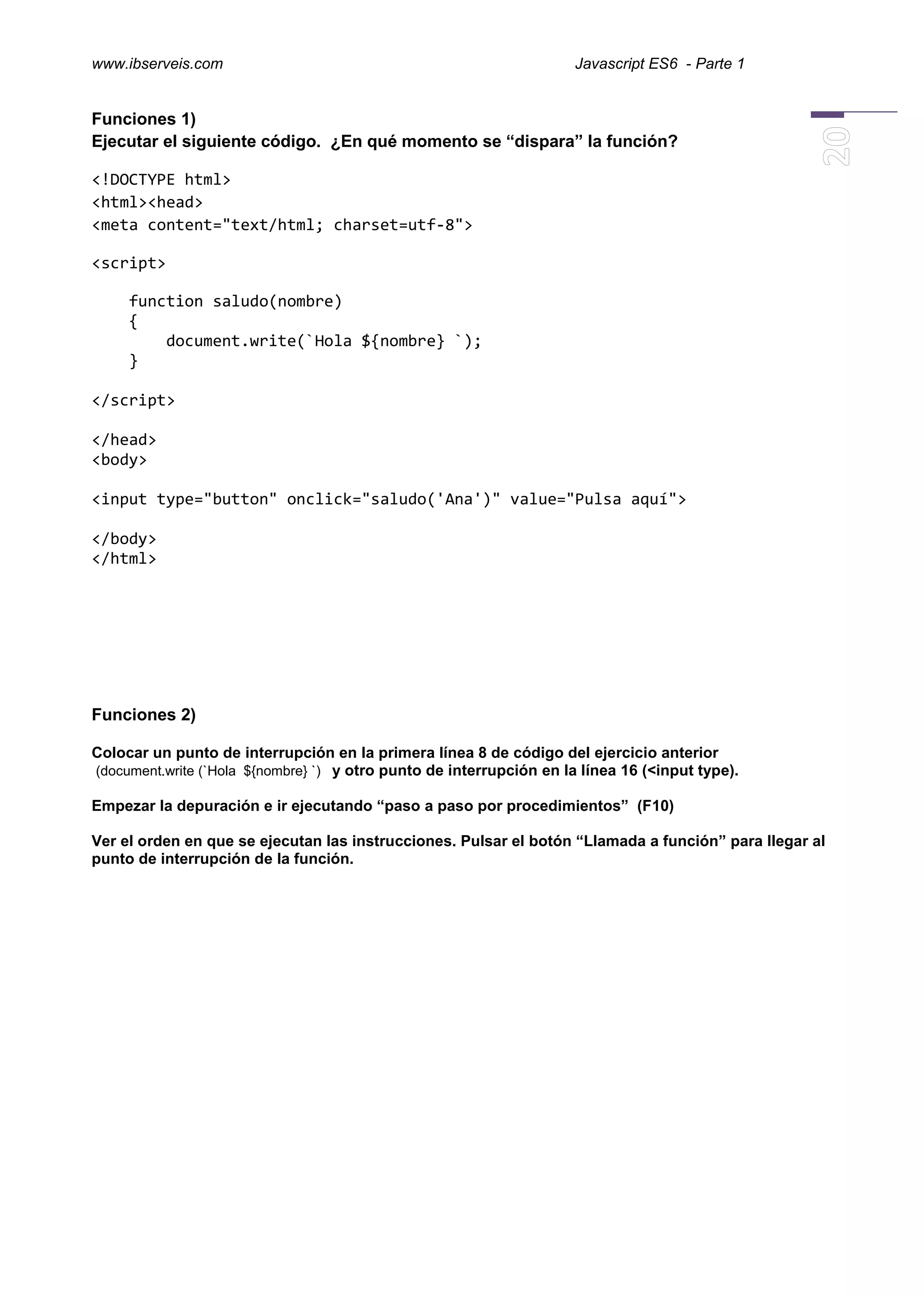 Javascript Es6 Ejercicios Resueltos Parte 1 Pdf