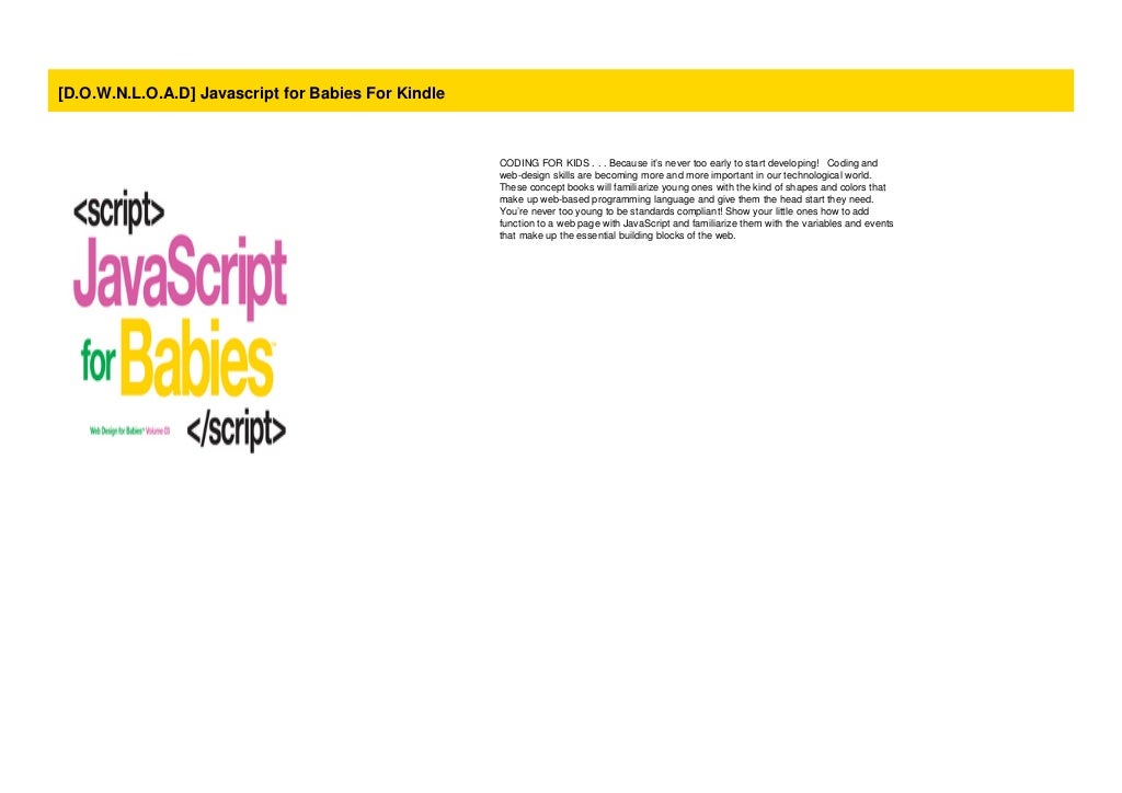 [D.O.W.N.L.O.A.D] Javascript for Babies For Kindle