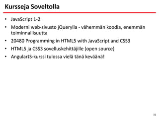 JavaScript Frameworkit, jotka kannattaa tuntea | PPT