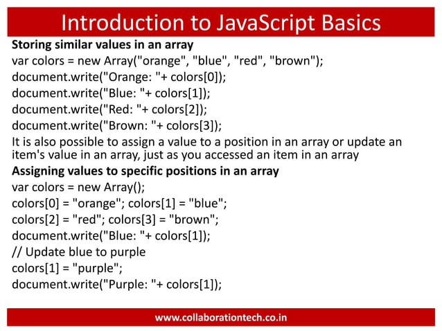 Introduction To Javascript Programming | Ppt