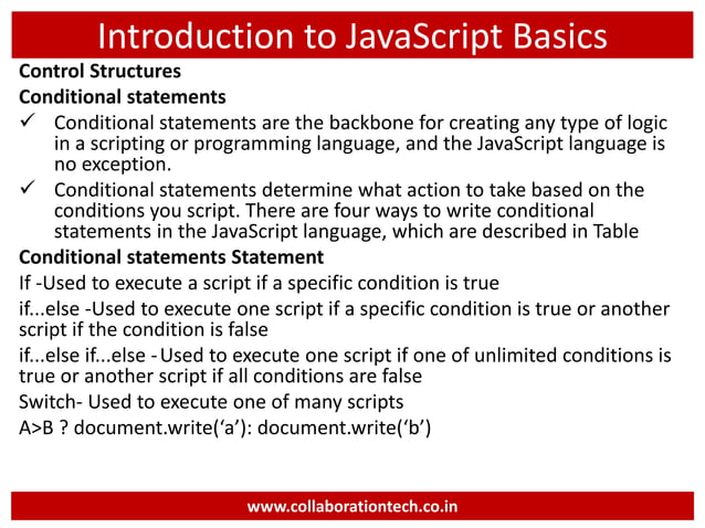 Introduction to JavaScript Programming | PPT