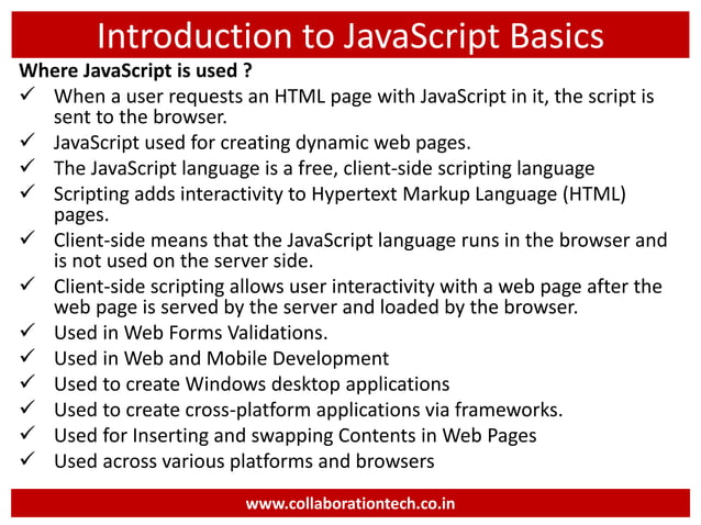 Introduction To Javascript Programming | Ppt