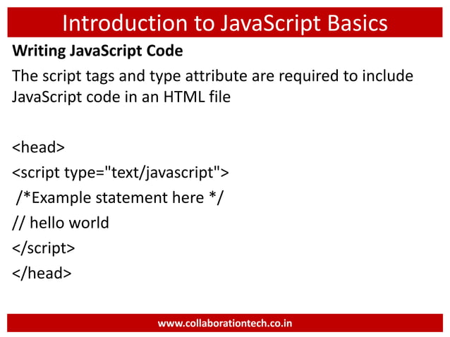 Introduction To Javascript Programming | Ppt