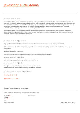 Javascript kursu-adana | PDF