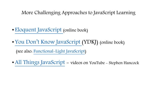 Resources for Learning JavaScript | PPT