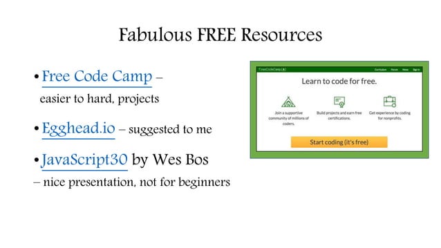 Resources for Learning JavaScript | PPT