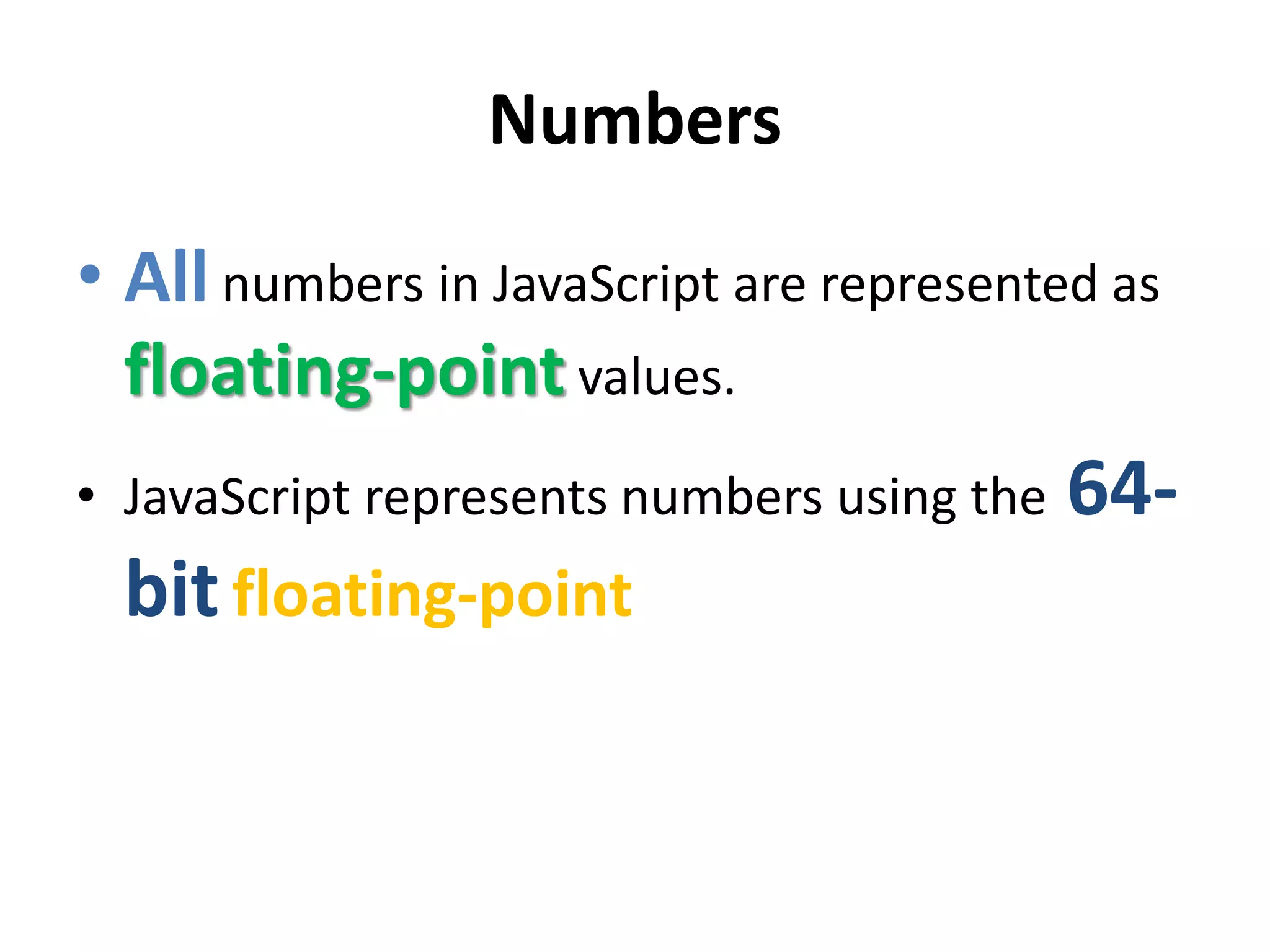 Javascript - Numbers | PPTX | Programming Languages | Computing