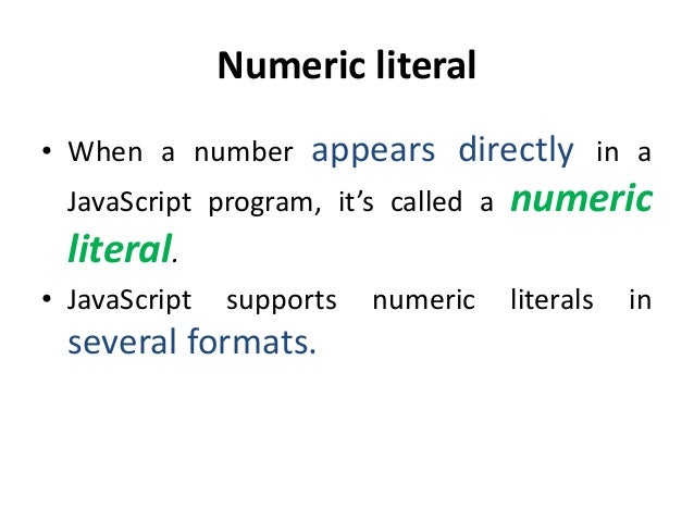 Javascript Numbers