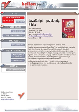 JavaScript - przykłady. Biblia | PDF