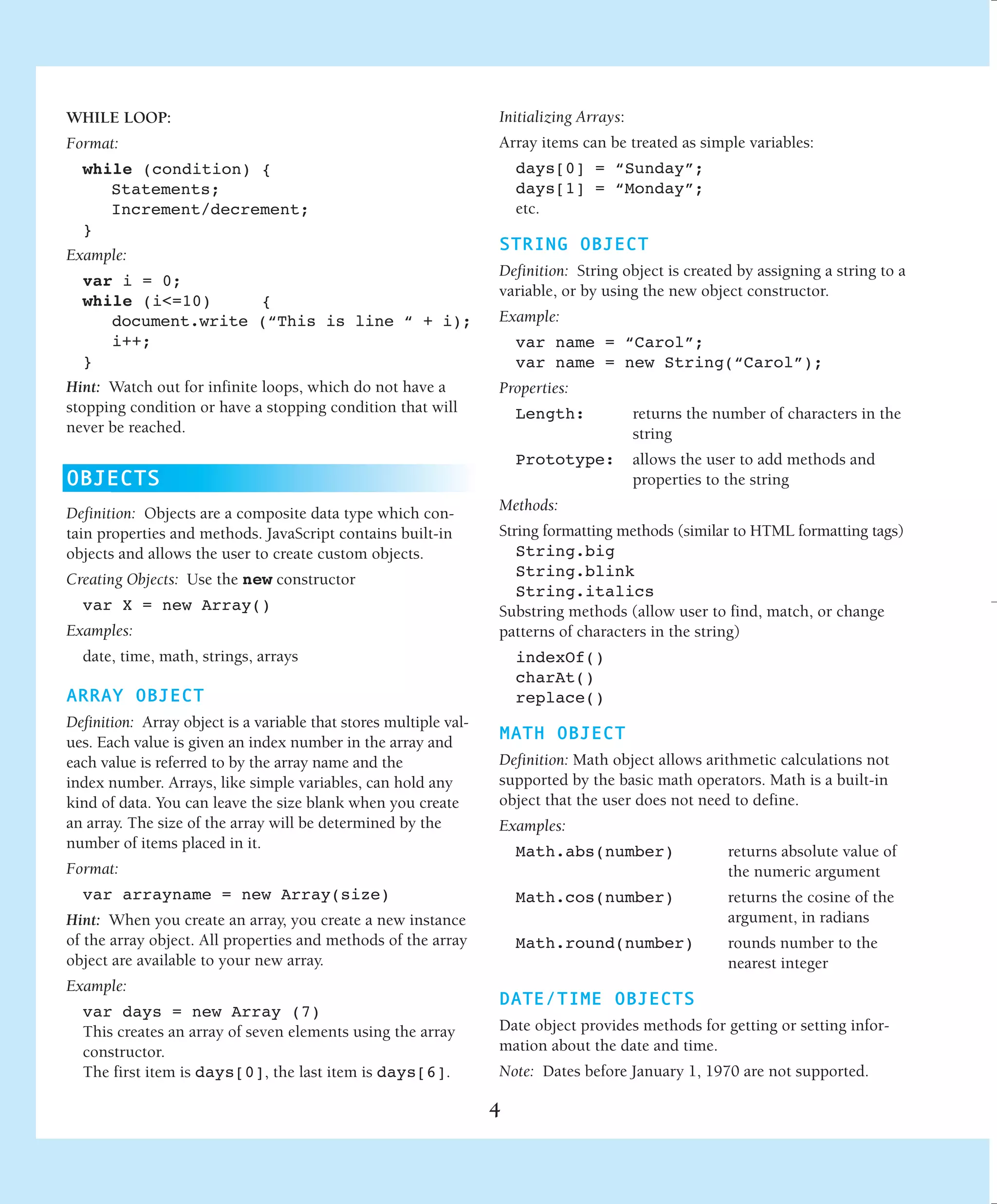 Javascript Refererence | PDF
