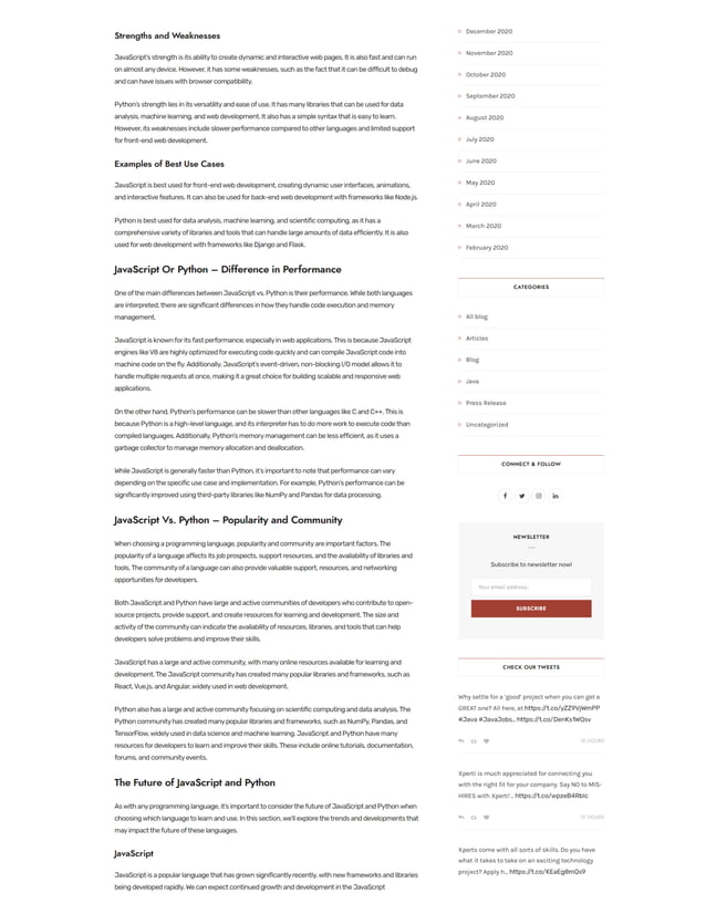 JavaScript Vs. Python: Which One is Better? | PDF