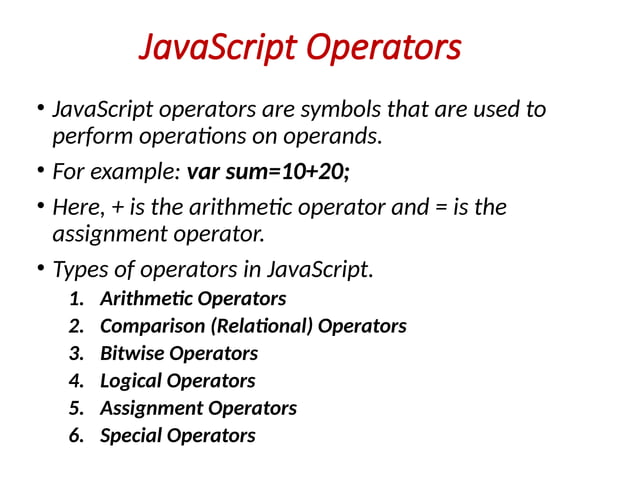 Introduction to JAVA SCRIPT USING HTML and CSS | PPT