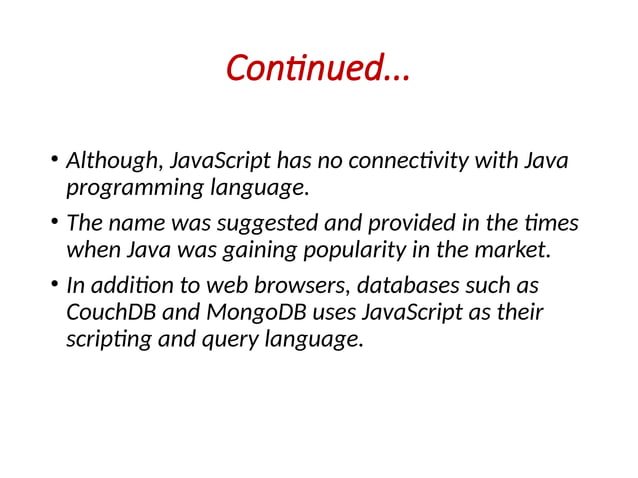 Introduction to JAVA SCRIPT USING HTML and CSS | PPT