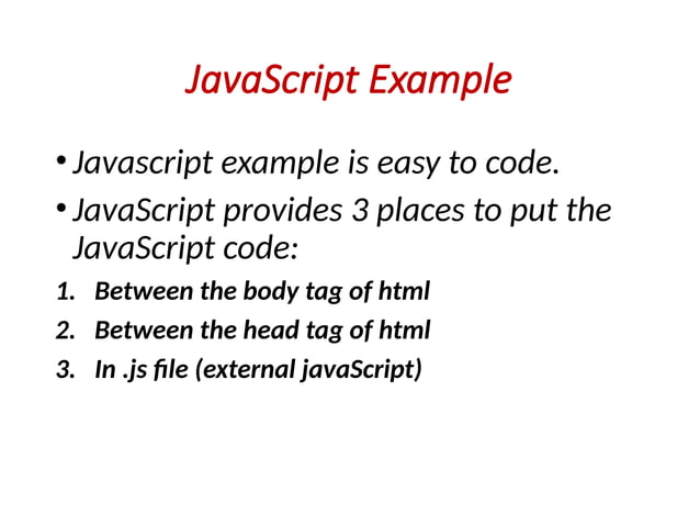 Introduction To Java Script Using Html And Css Ppt