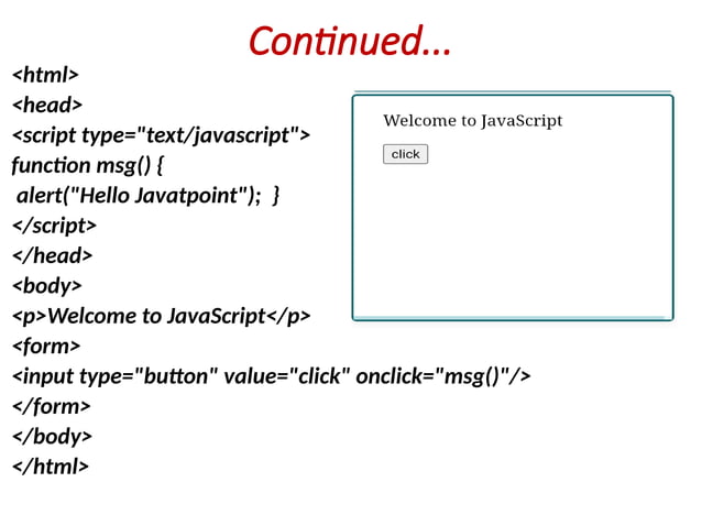 Introduction To Java Script Using Html And Css Ppt 4447
