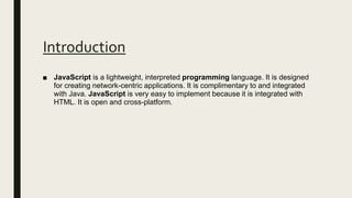 Javascript 01 (js) | PPT