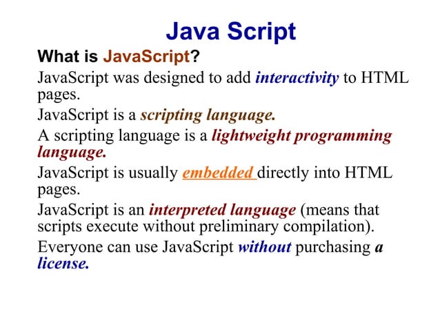 JavaScript - Part-1 | PPT