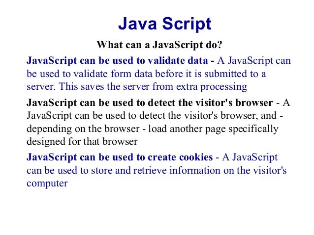 JavaScript - Part-1