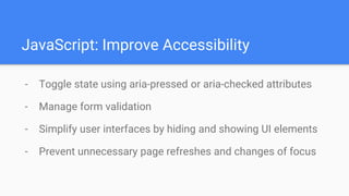 JavaScript and Accessibility | PPT