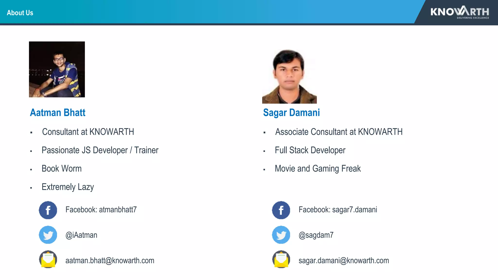 JavaScript and Artificial Intelligence by Aatman & Sagar - AhmedabadJS | PPT